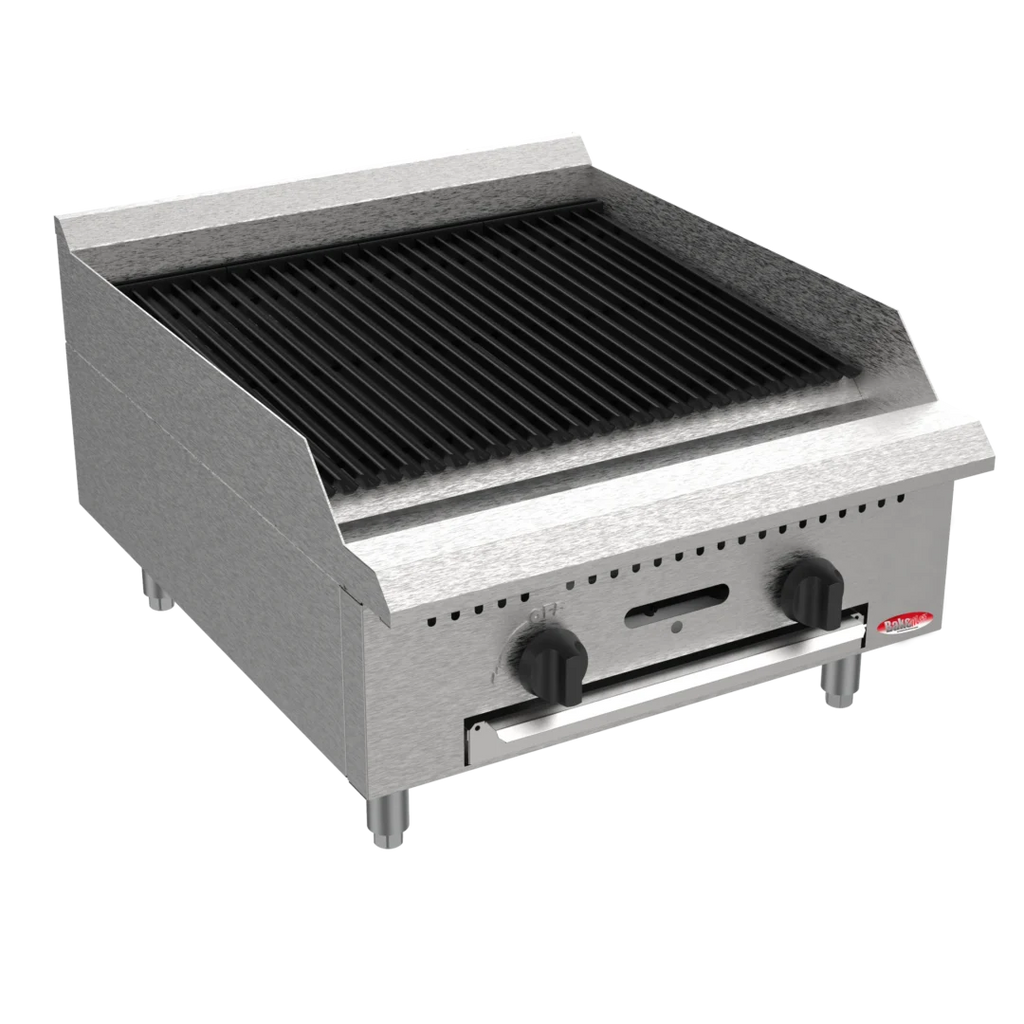 BakeMax BACGG24 Commercial Countertop 24 Inch Radiant Gas Charbroiler ...