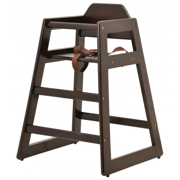 Omcan - Stackable Wooden Restaurant High Chair with Safety Harness ...