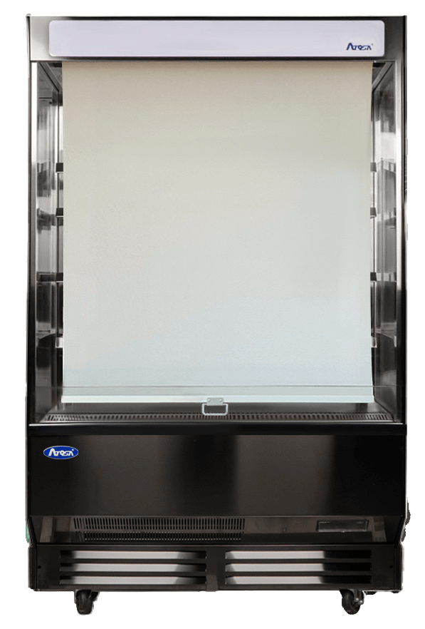 Atosa AOM-50B - 51.4" Floor Model Open Cooler with Black Exterior - 16 ...