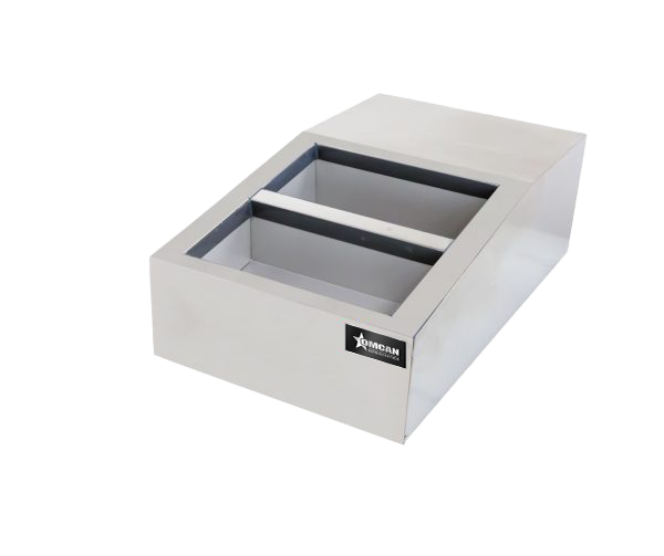 Omcan 47861 - 15″ Countertop Refrigerated Prep Rail with 4 x GN 1/6 Pa ...
