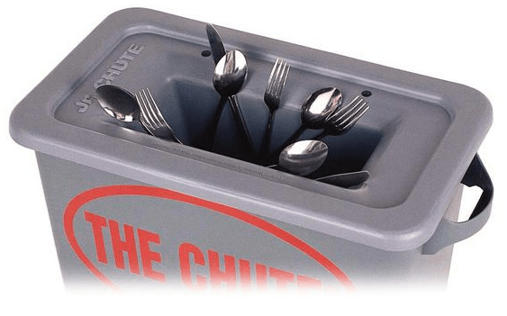 The Chute - Magnetic Flatware Catcher Lid for Restaurant Garbage Bin ...