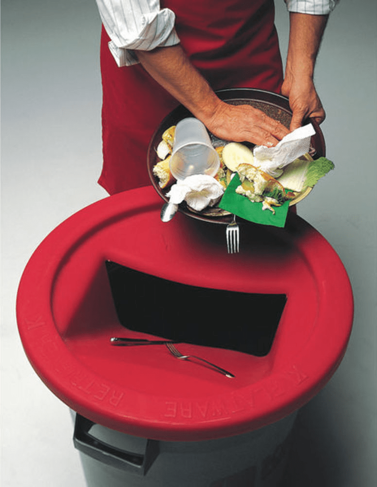The Chute - Magnetic Flatware Catcher Lid for Restaurant Garbage Bin ...